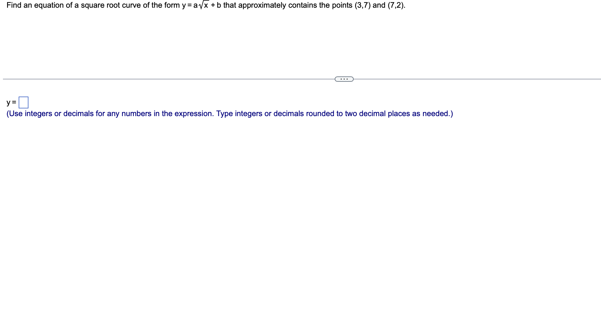 Solved Find an equation of a square root curve of the form | Chegg.com