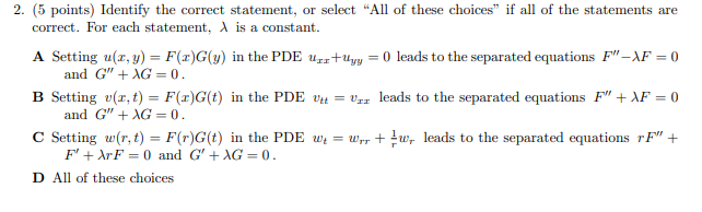 Solved 2. (5 points) Identify the correct statement, or | Chegg.com