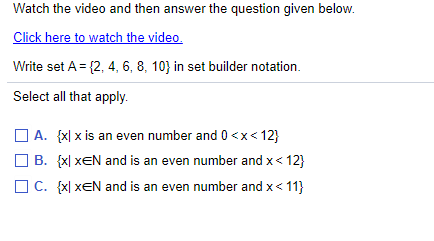 Solved Express the following set in set-builder notation. | Chegg.com