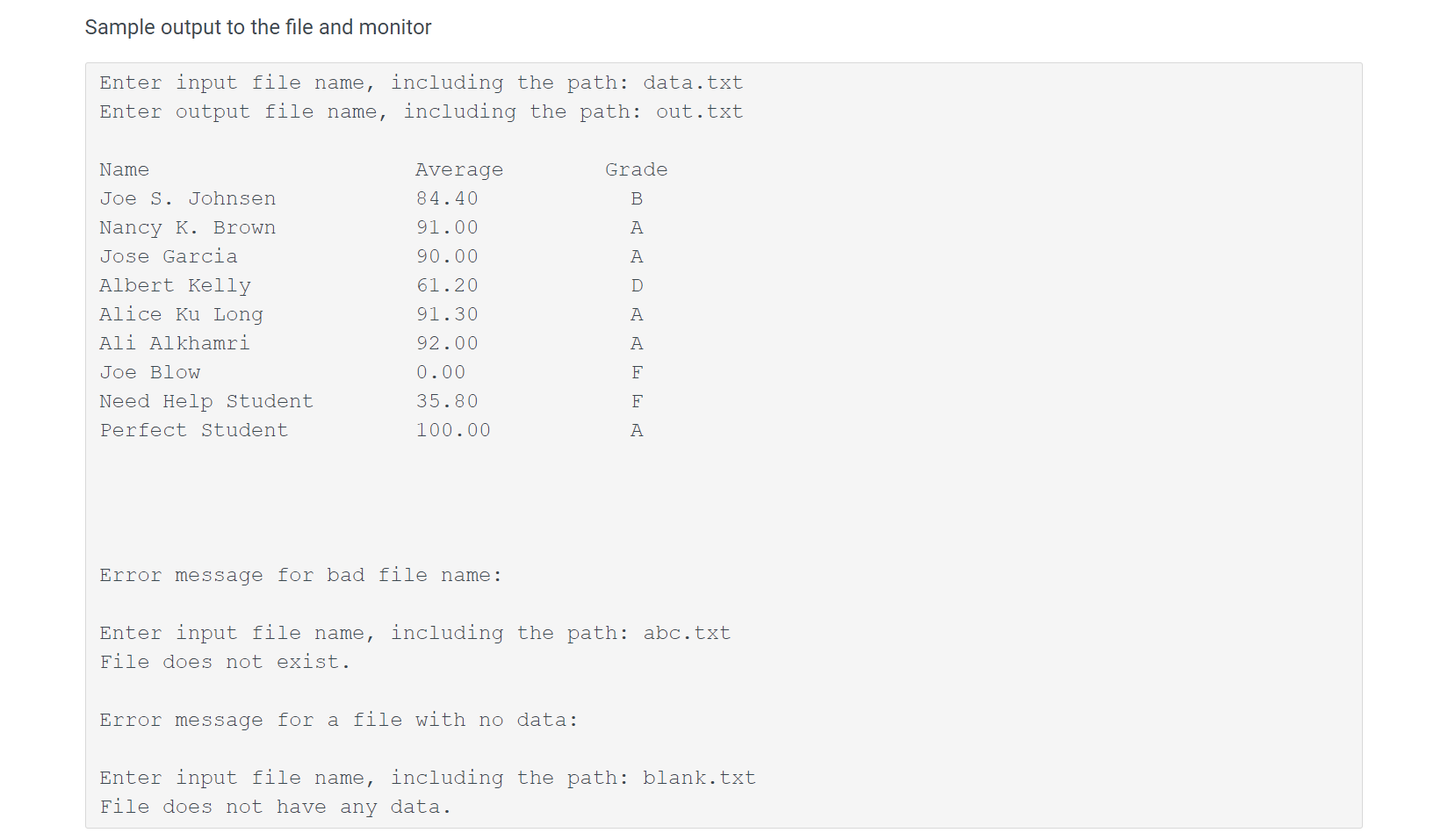 Solved Java. You are tasked to write a program to read data | Chegg.com