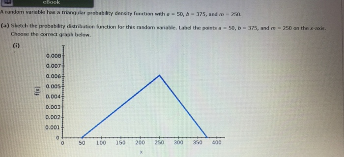 Solved eBook A random variable has a triangular probability | Chegg.com