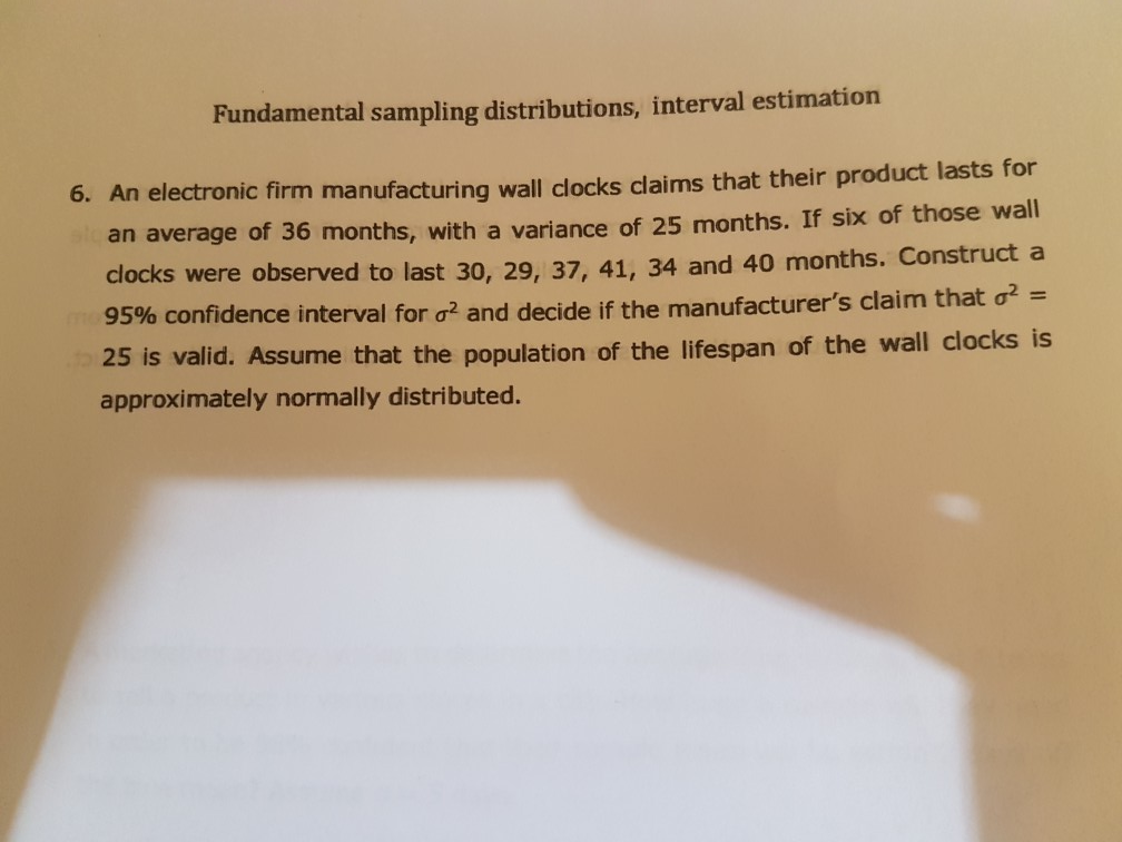 Solved Fundamental sampling distributions, interval | Chegg.com