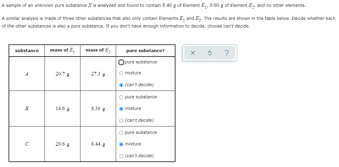Solved A sample of an unknown pure substance X is analyzed | Chegg.com