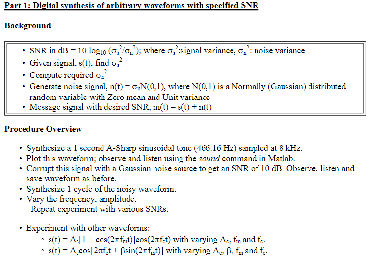 - SNR in dB=10log10(σs2/σn2); where σs2 : signal | Chegg.com