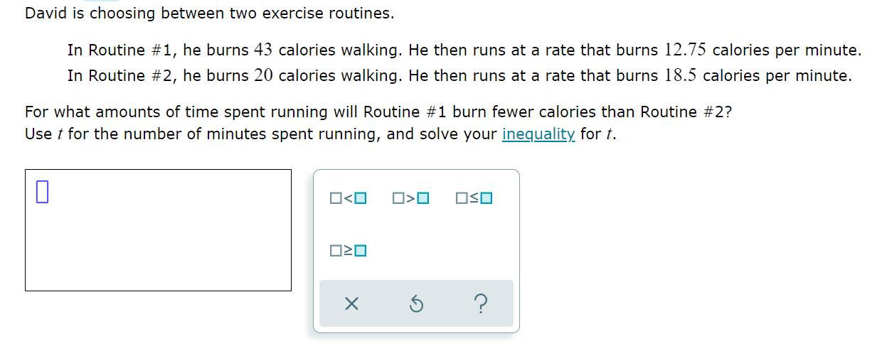 Solved David is choosing between two exercise routines. In | Chegg.com