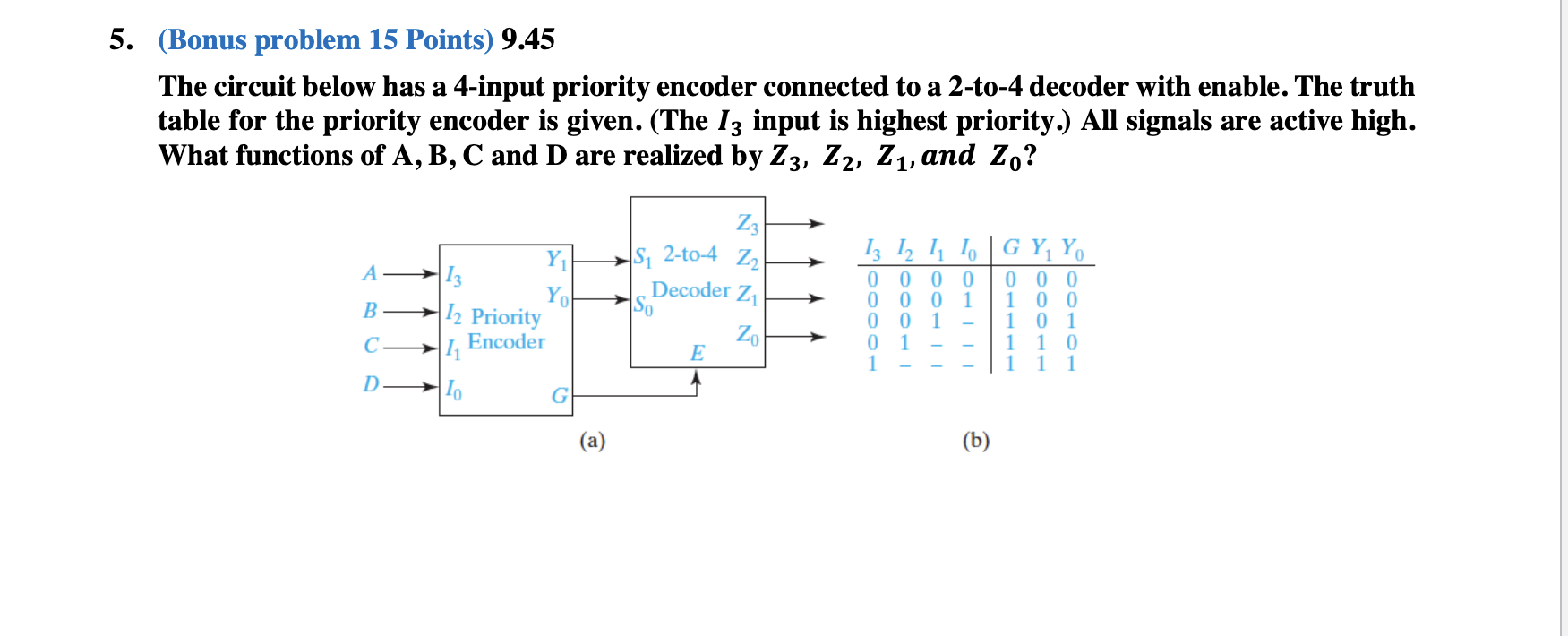 Solved 5. (Bonus problem 15 Points) 9.45 The circuit below | Chegg.com