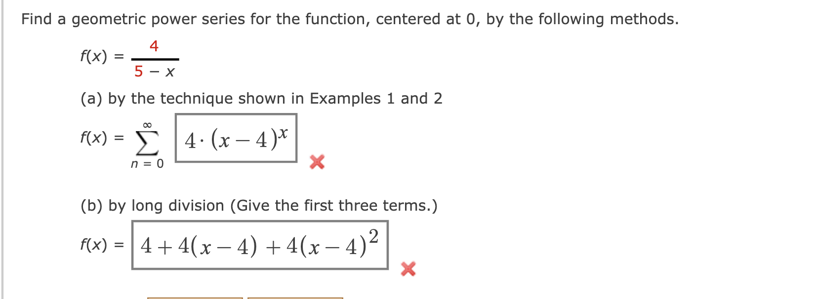 Solved х Find a geometric power series for the function, | Chegg.com
