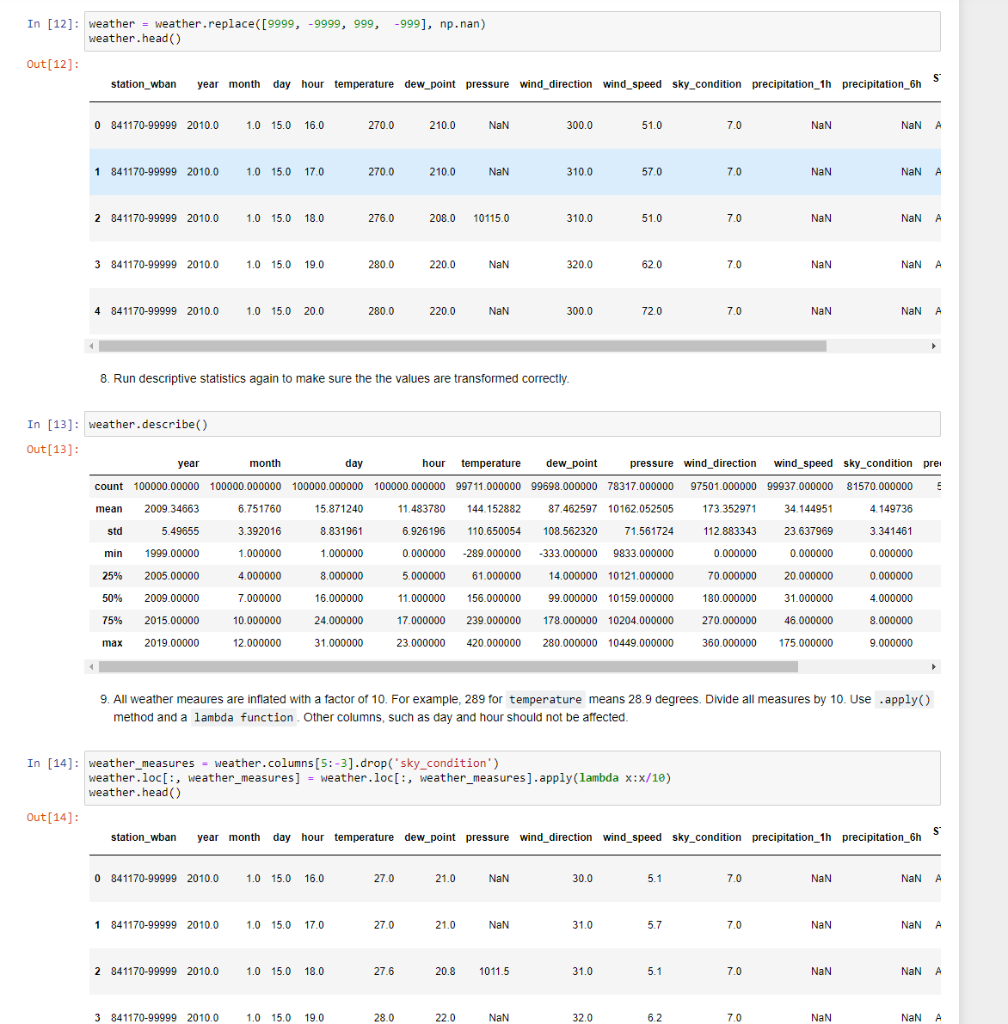 In This Hw You Will Work With The Weather Dataset 