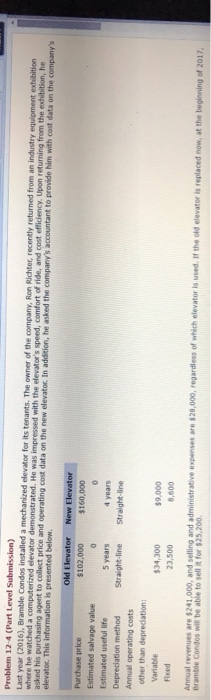 Solved Problem 12-4 (Part Level Submission) (2016), Bramble | Chegg.com