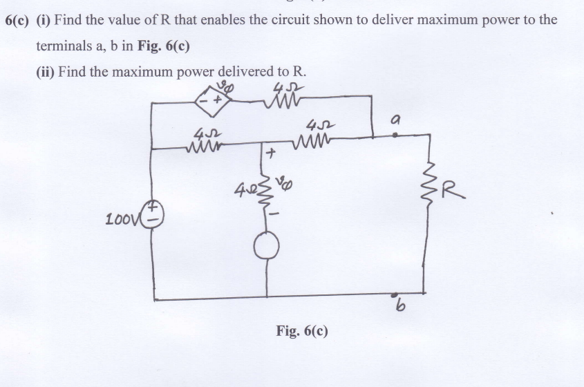 Solved 6(c) (i) Find the value of R that enables the circuit | Chegg.com