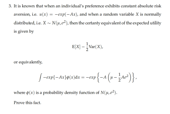 Solved 3. It is known that when an individual's preference | Chegg.com