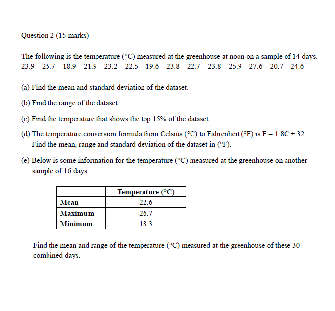 Solved Question 1 (15 marks) (a) State which sampling method | Chegg.com Solved Question 1 (15 marks) (a) State which sampling method | Chegg.com