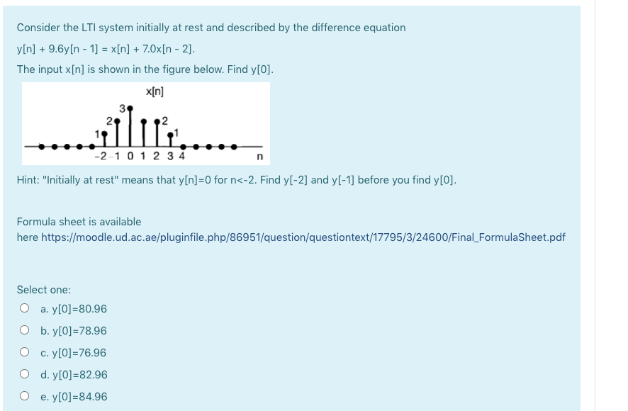 Solved Consider the LTI system initially at rest and | Chegg.com
