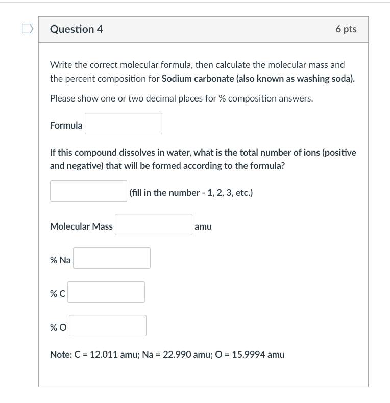 Solved Write the correct molecular formula, then calculate | Chegg.com