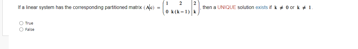 Solved A linear system with the corresponding partitioned | Chegg.com