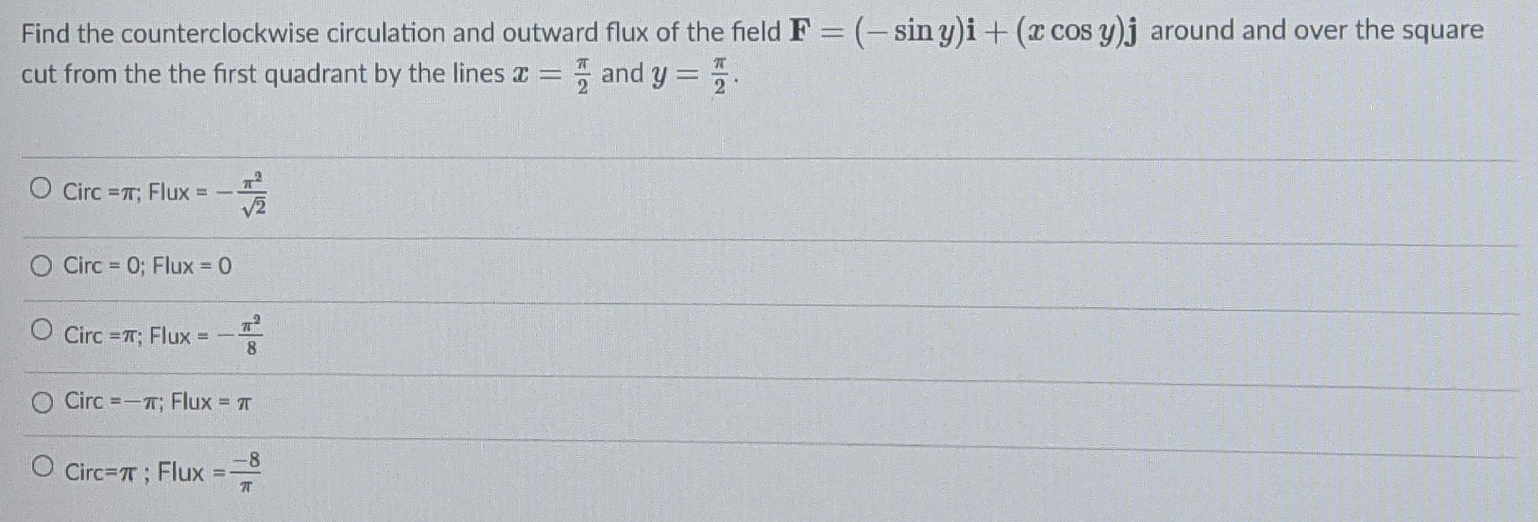 Solved Find the counterclockwise circulation and outward | Chegg.com