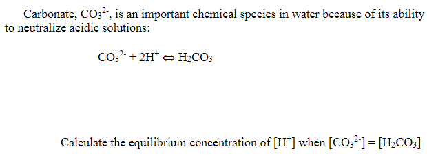 Solved Carbonate, CO32-, ﻿is an important chemical species | Chegg.com