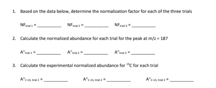 1. Based on the data below, determine the | Chegg.com