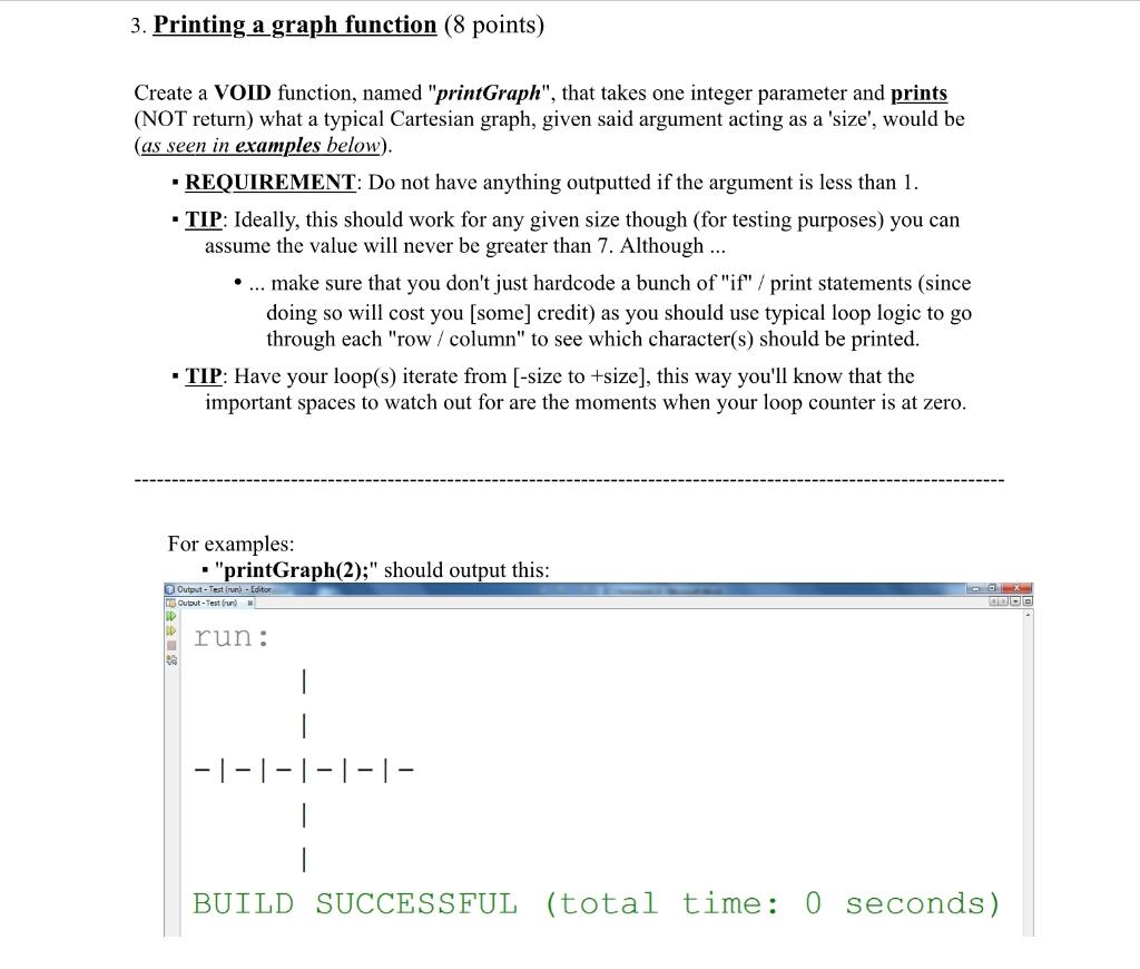 Solved 3 Printing A Graph Function 8 Points Create A 
