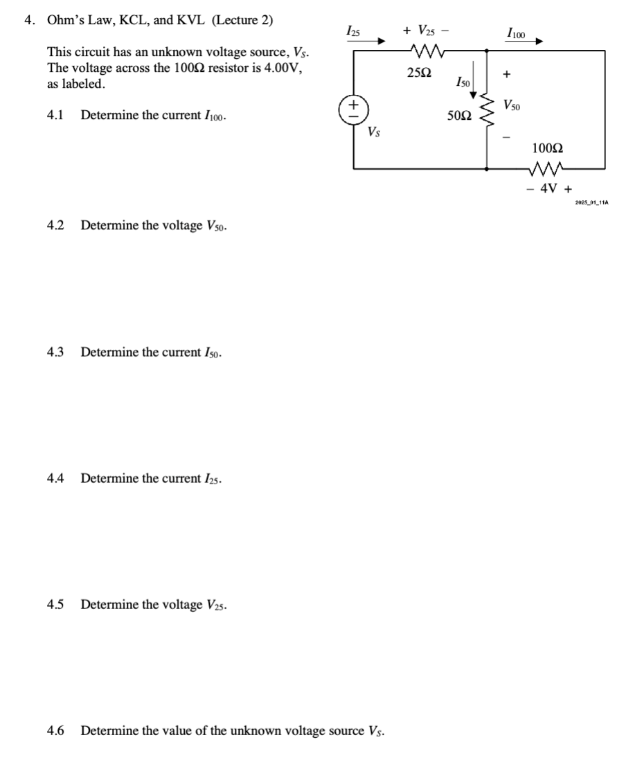 Solved Ohm's Law, KCL, ﻿and KVL (Lecture 2)This circuit has | Chegg.com