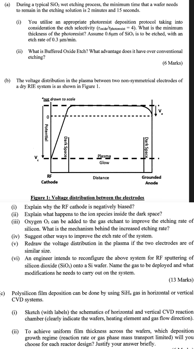 Solved (i) ﻿Explain why the RF cathode is negatively | Chegg.com