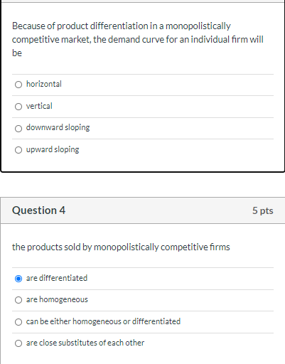 Solved Because of product differentiation in a | Chegg.com