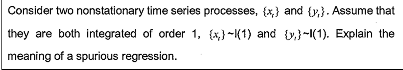 Solved Consider two nonstationary time series processes, {x} | Chegg.com