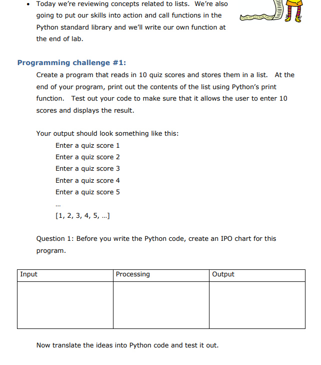 Solved - Today we're reviewing concepts related to lists. | Chegg.com