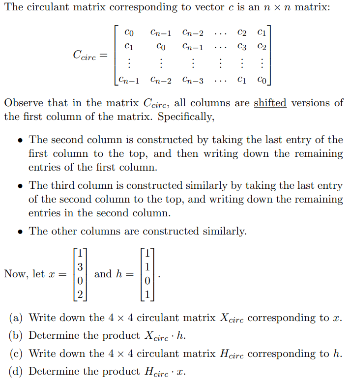 Solved We can also use matrices to efficiently compute the | Chegg.com