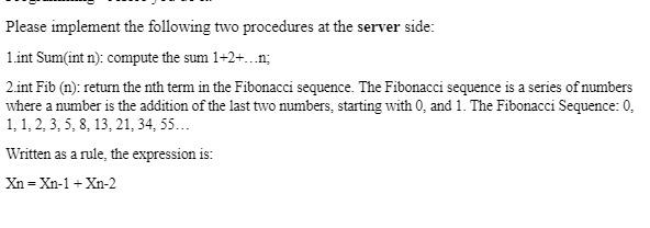 Solved Please implement the following two procedures at the | Chegg.com