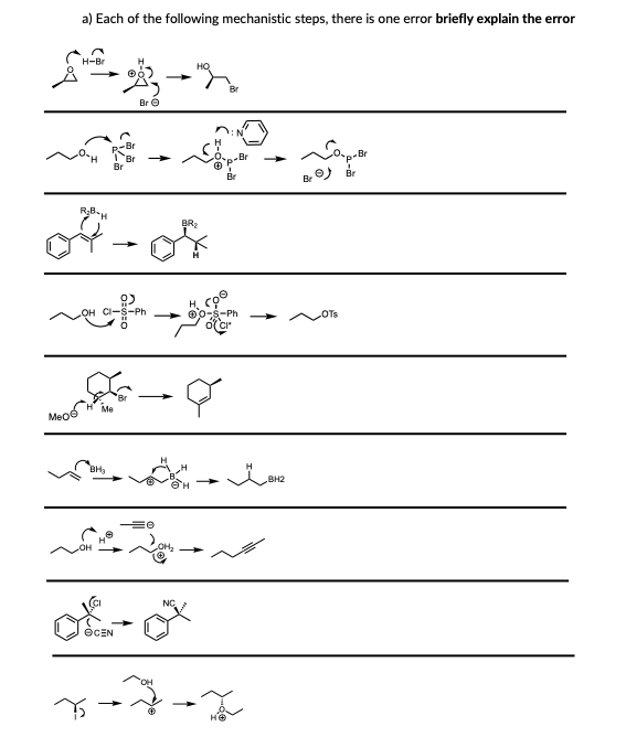 Solved a) Each of the following mechanistic steps, there is | Chegg.com
