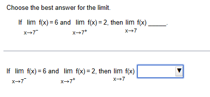 Solved Choose the best answer for the limit. If limf(x)=6 | Chegg.com