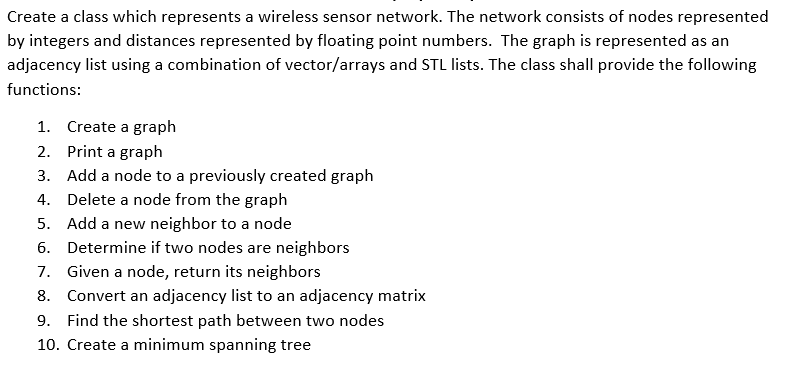 Solved Create a class which represents a wireless sensor | Chegg.com