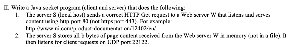 Solved II. Write a Java socket program (client and server) | Chegg.com