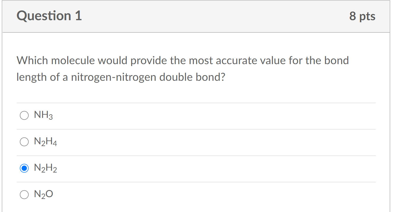Solved Question 1 8 pts Which molecule would provide the | Chegg.com