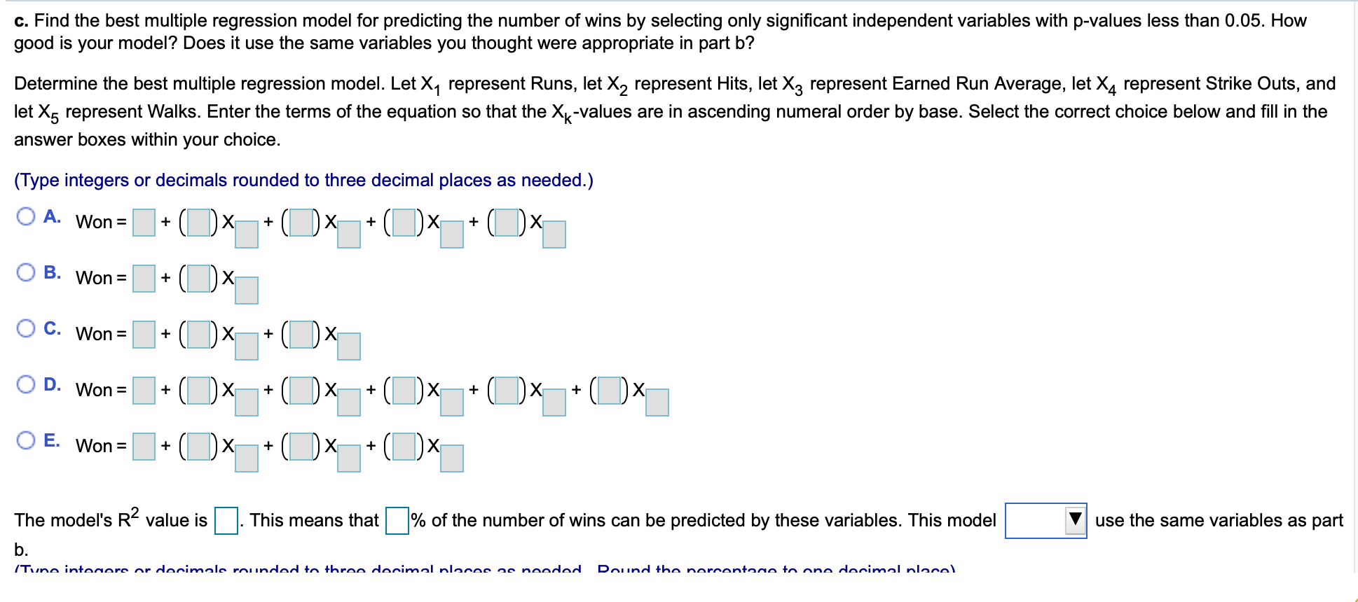 Solved The Accompanying Major League Baseball Data Provide Chegg