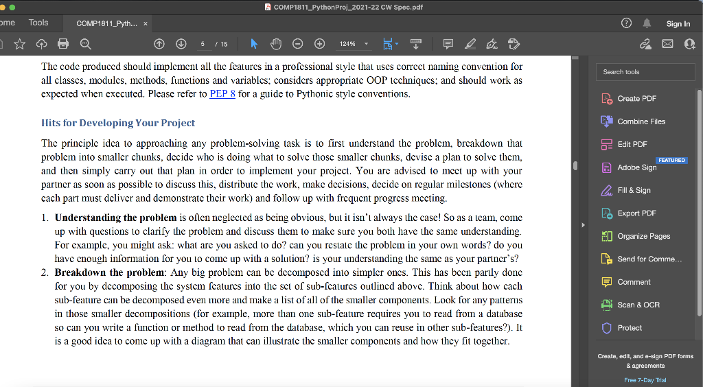Solved E COMP1811_Python Proj_2021-22 CW Spec.pdf Home Tools | Chegg.com