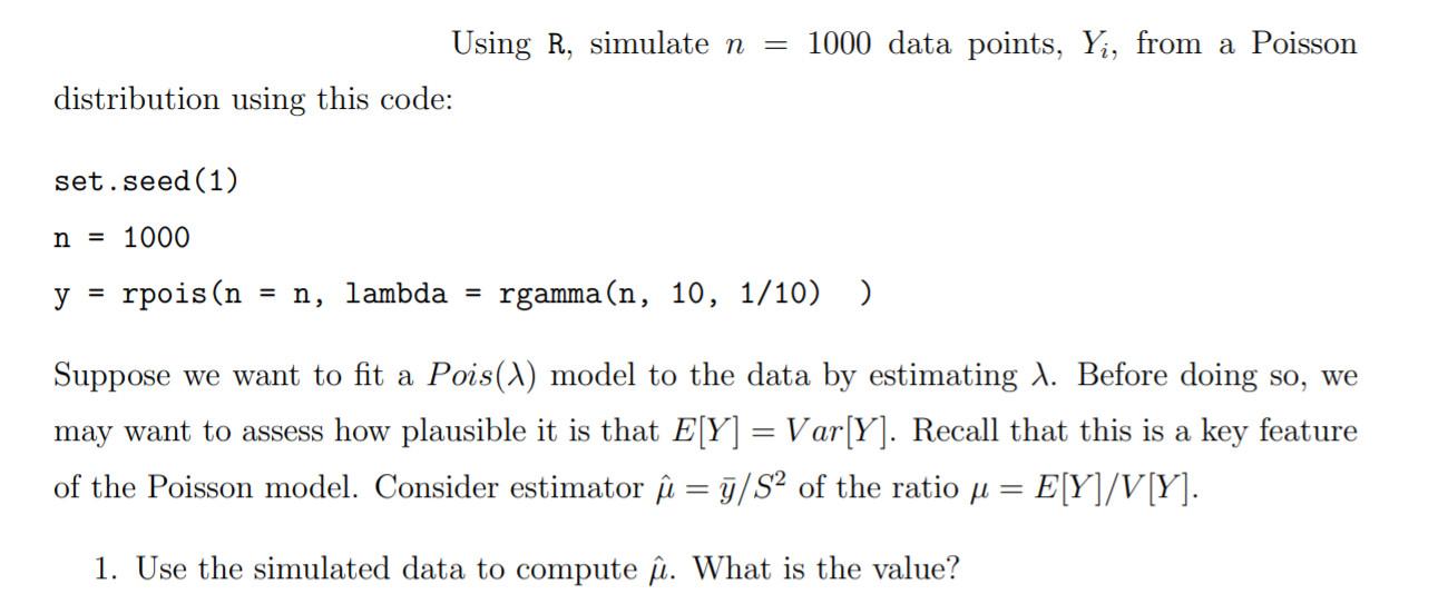 Solved Solve part 1 of this problem. Show all work and R | Chegg.com