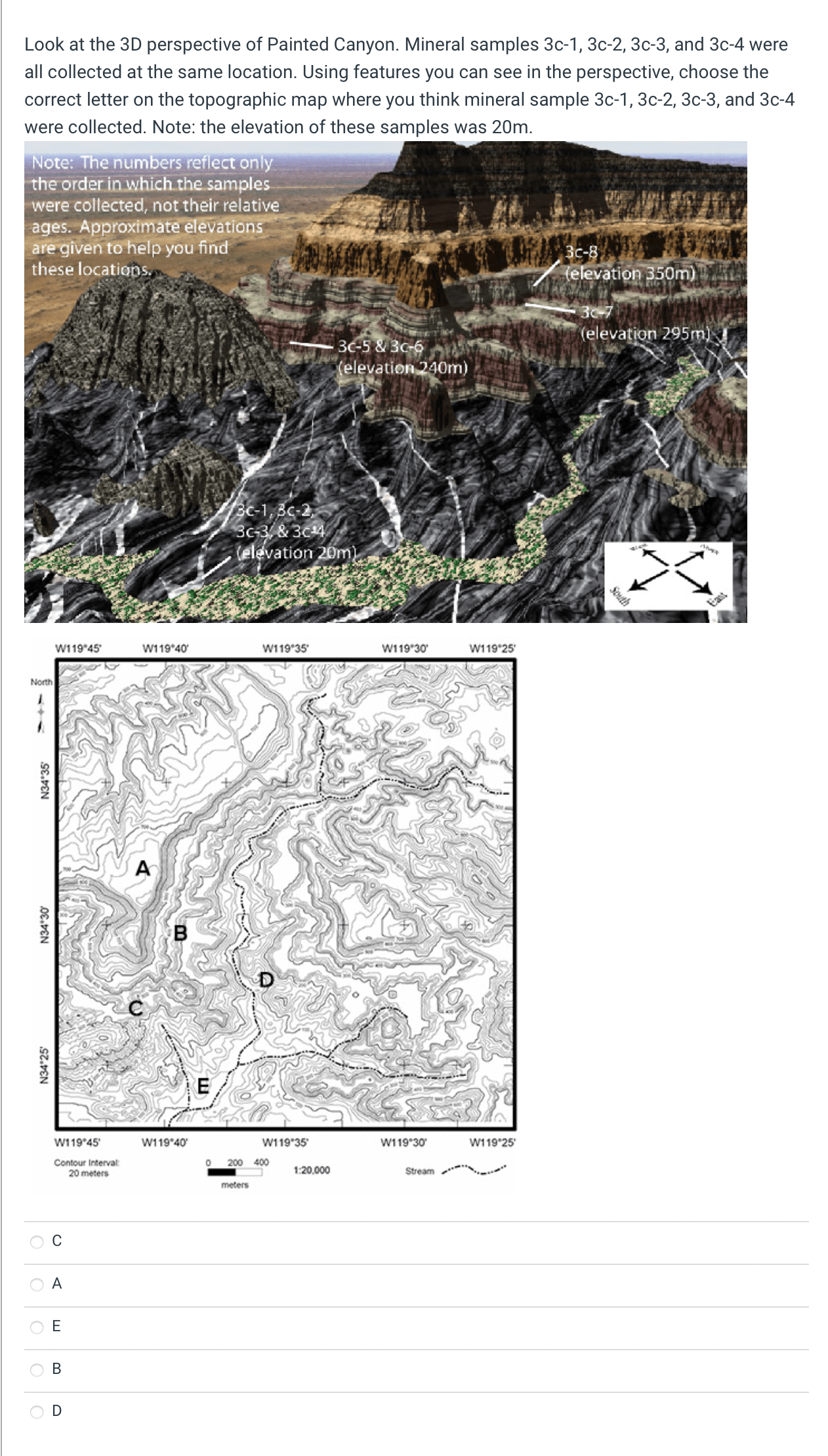 Solved Look at the 3D perspective of Painted Canyon. Mineral | Chegg.com
