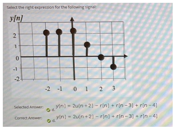Solved Select the right expression for the following signal: | Chegg.com