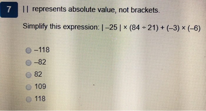 Solved II represents absolute value, not brackets. 7 | Chegg.com