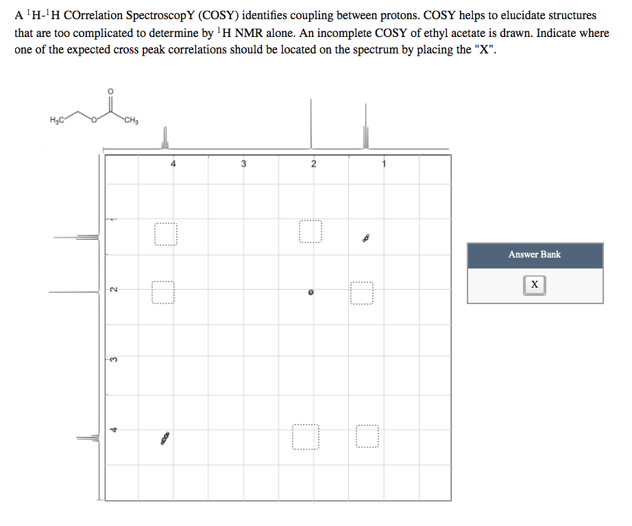 Solved A 'H-H COrrelation Spectroscopy (COSY) identifies | Chegg.com