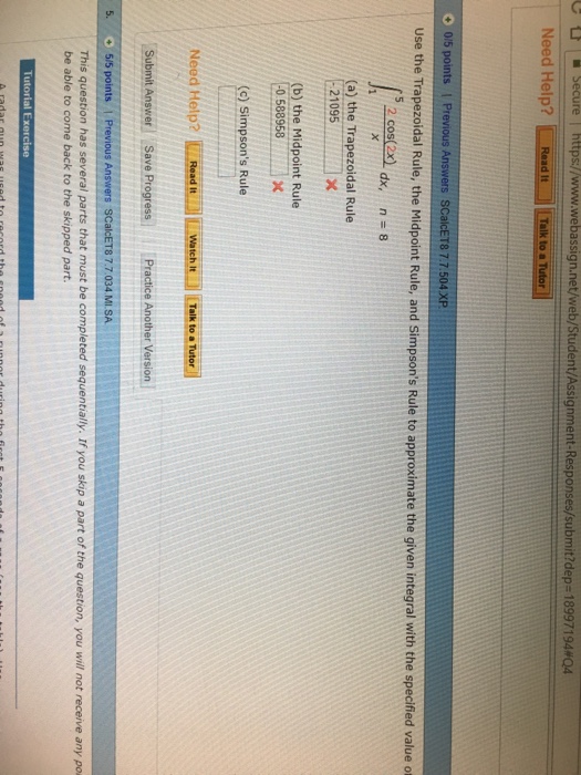 Solved submit?dep 18997194#04 +015 Use the Trapezoidal Rule, | Chegg.com Solved submit?dep 18997194#04 +015 Use the Trapezoidal Rule, | Chegg.com