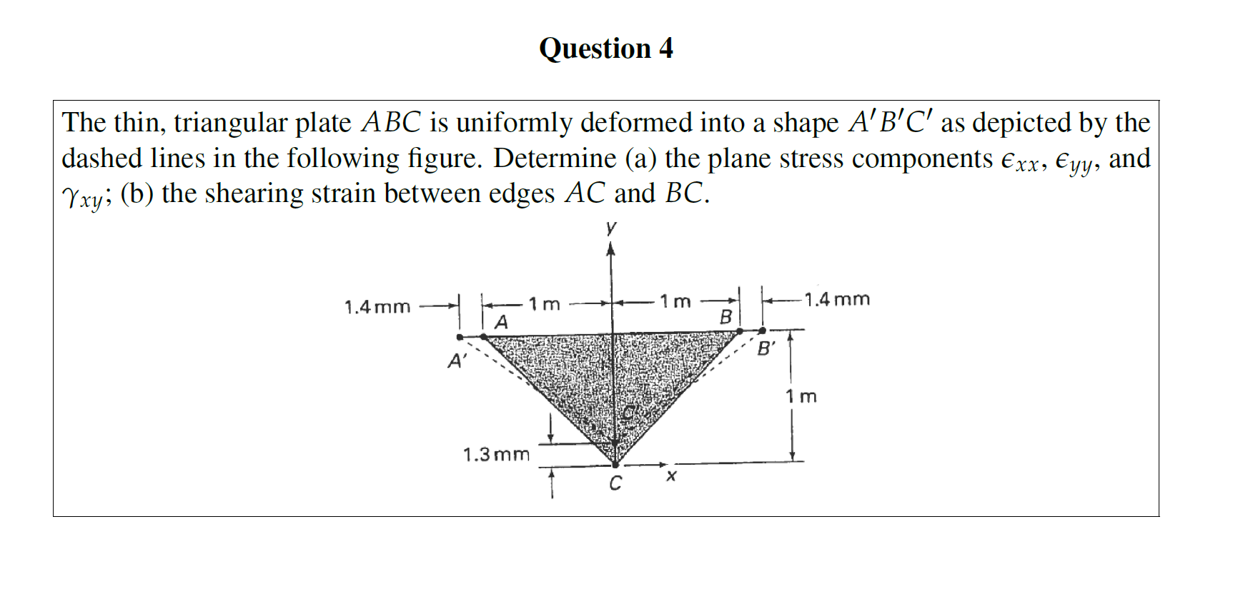 Solved Question 4 The thin, triangular plate ABC is | Chegg.com