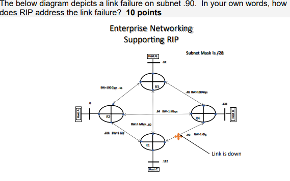 Solved The below diagram depicts a link failure on subnet | Chegg.com