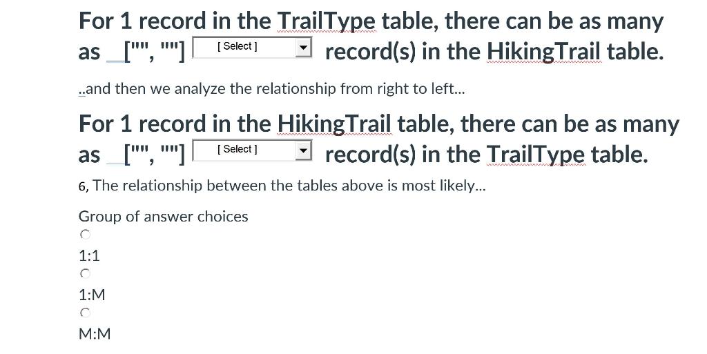 Solved Form a sentence between the two tables using an | Chegg.com
