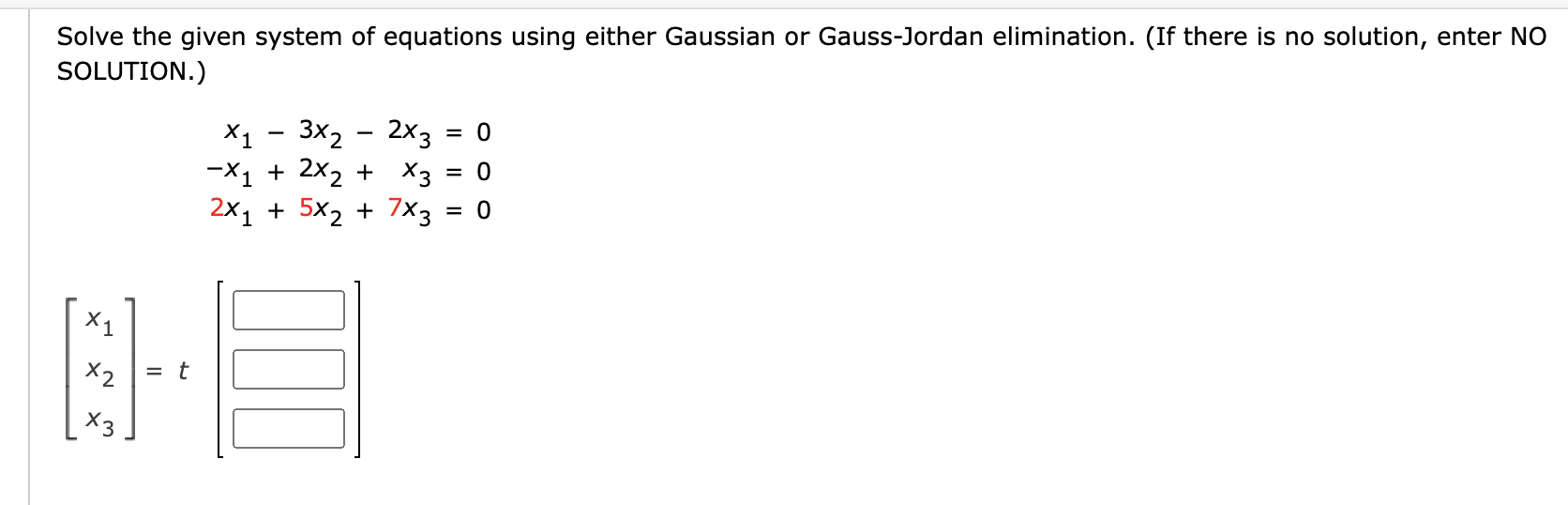Solved Solve the given system of equations using either | Chegg.com