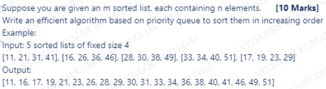 Solved Suppose you are given an m sorted list, each | Chegg.com