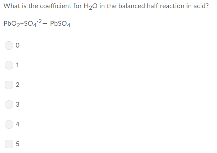 Solved What is the coefficient for H20 in the balanced half | Chegg.com