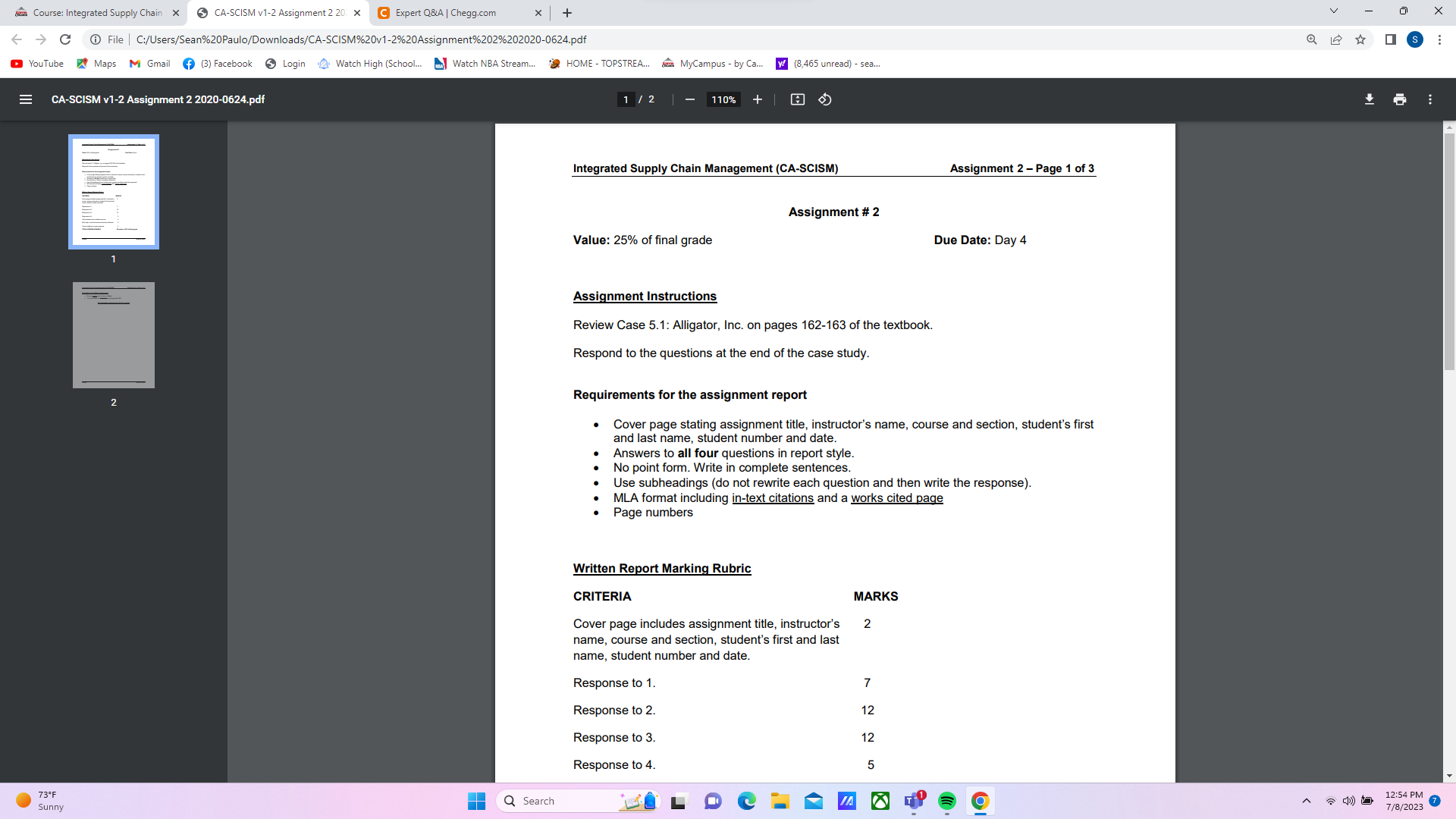 Solved Assignment Instructions Review Case 5.1: Alligator, | Chegg.com
